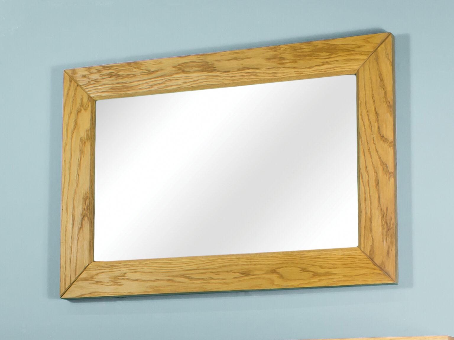 Angled Solid Oak Mantel Mirror - Designer Fireplaces