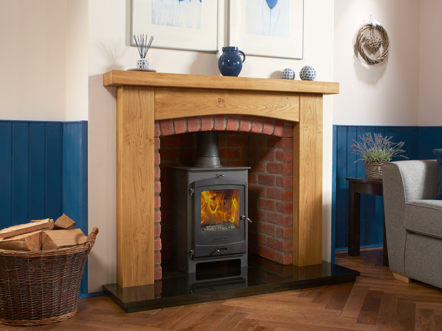 Arched Ashford Rustic Solid Oak Fire Surround - Designer Fireplaces