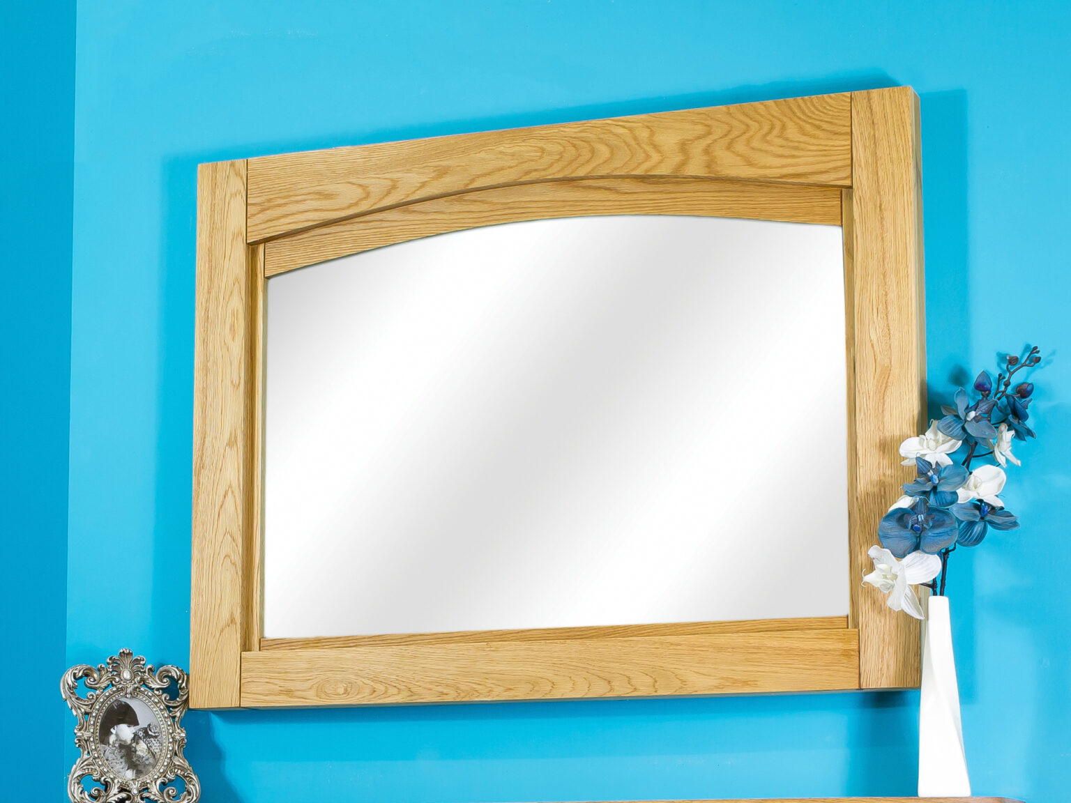 Arched Solid Oak Mantel Mirror - Designer Fireplaces