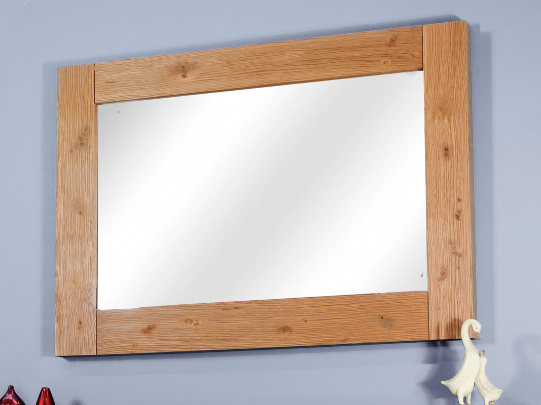 Ashford Rustic Solid Oak Mantle Mirror - Designer Fireplaces