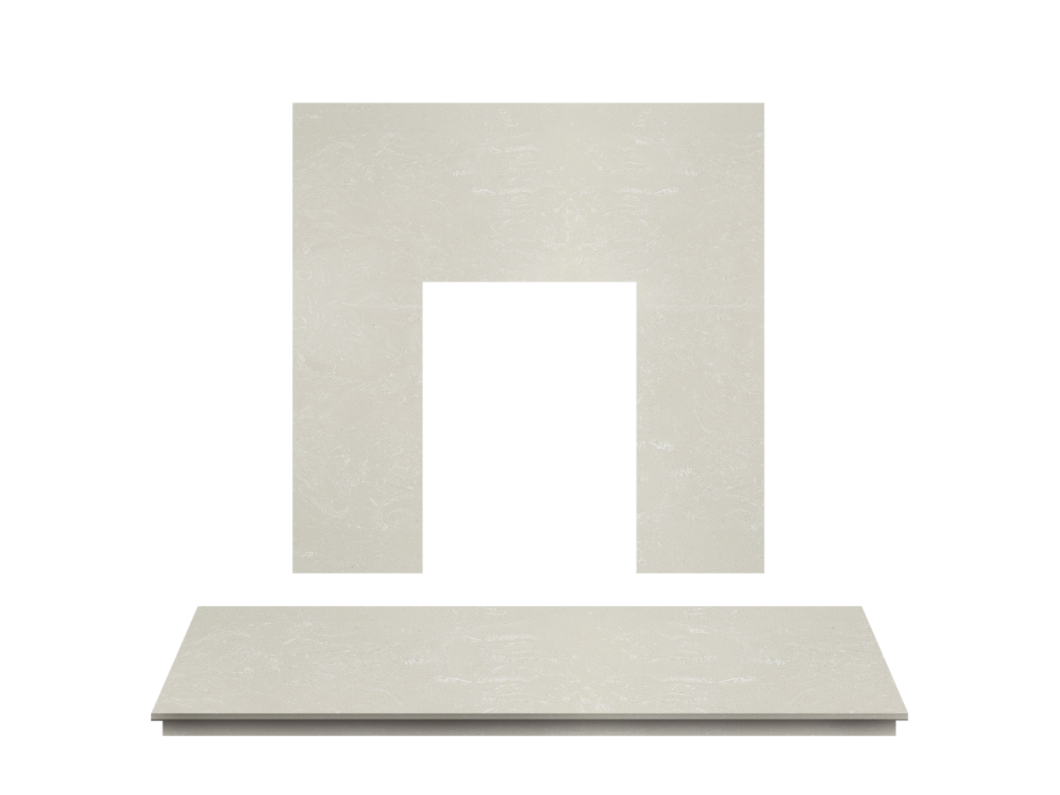 Nacarado Cream Marble Fireplace Back Panel & Hearth Set - Designer ...