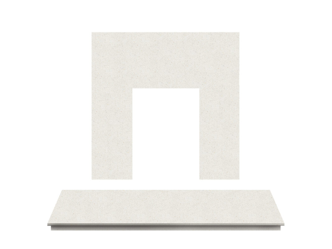 Spanish Blanco Micro Marble Fireplace Back Panel & Hearth Set ...