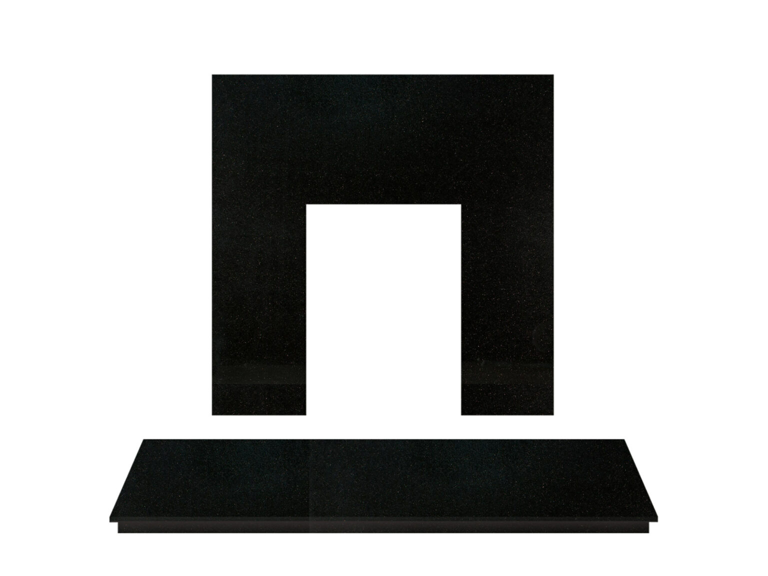 Polished Black Granite Fireplace Back Panel & Hearth Set - Designer ...