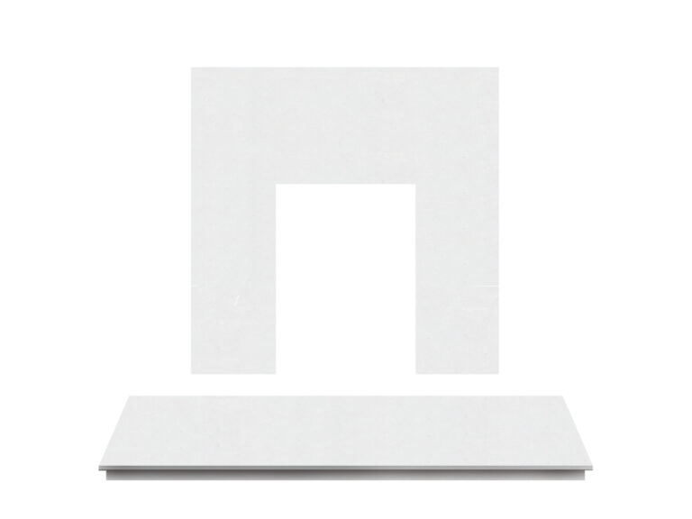 Italian Polar White Marble Fireplace Back Panel & Hearth Set - Designer ...