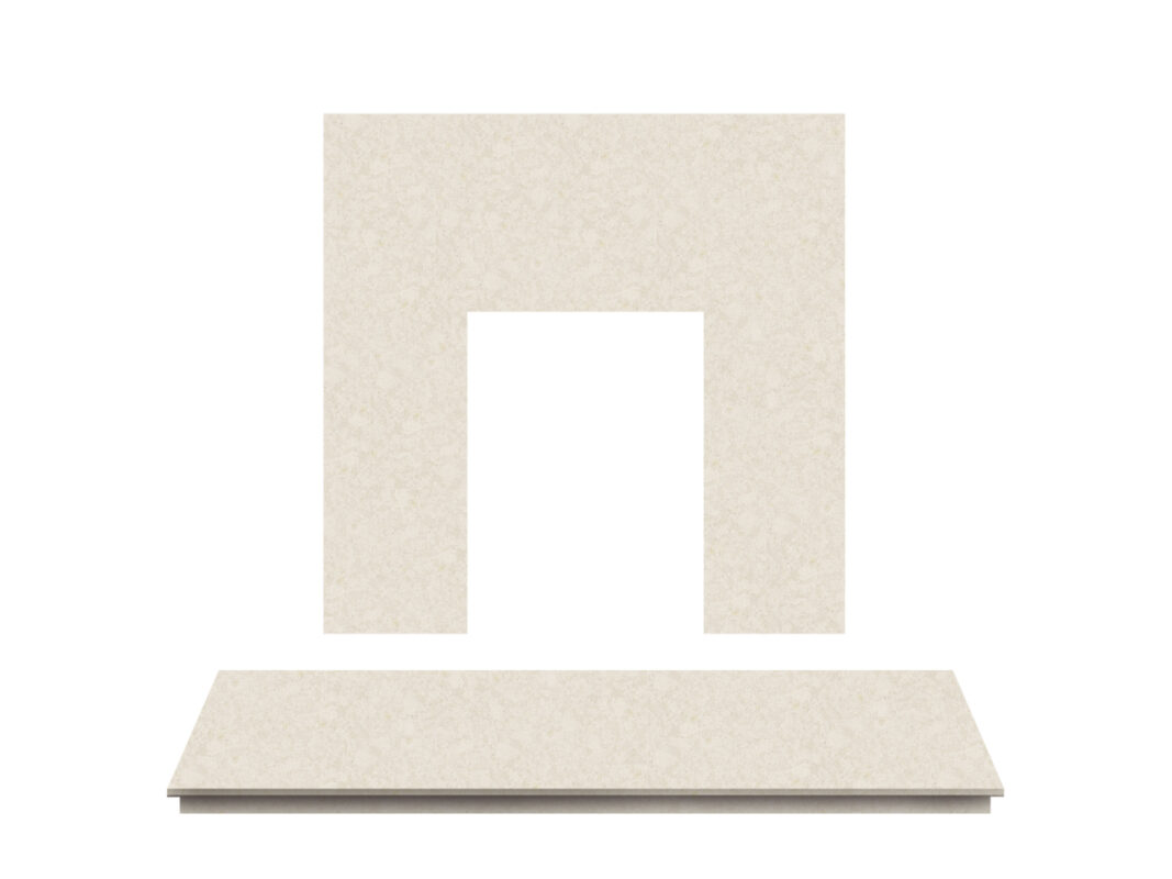 Italian Rigel Cream Marble Fireplace Back Panel & Hearth Set - Designer ...