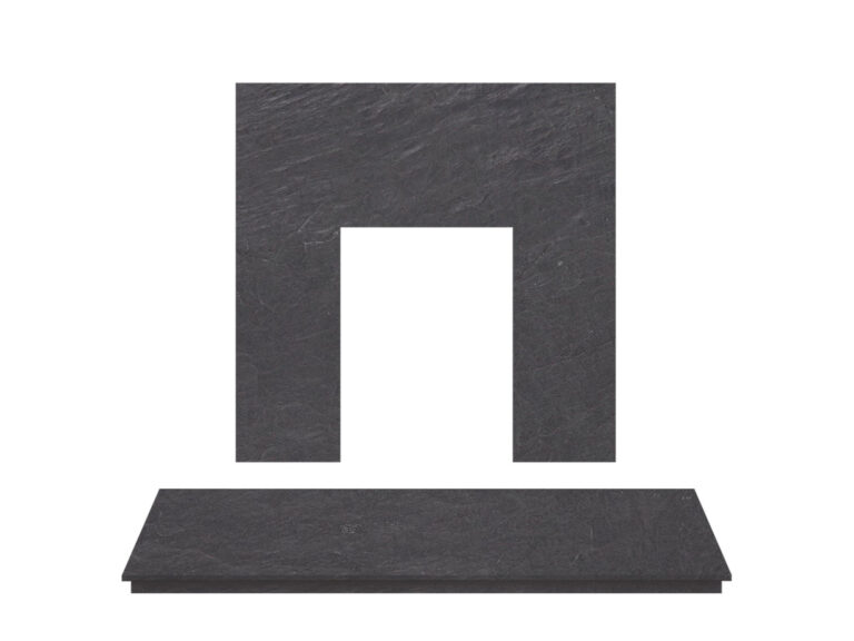 Riven Slate Fireplace Back Panel & Hearth Set - Designer Fireplaces